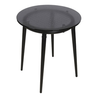 Perry End Table Tall with 12MM Art Tempered Glass - Contemporary - Side ...