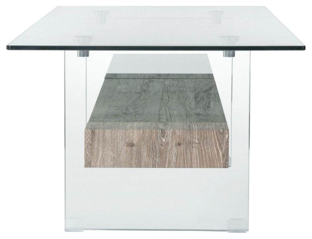 Amber Glass Coffee Table Grey/ Oak - Contemporary - Coffee Tables - by ...