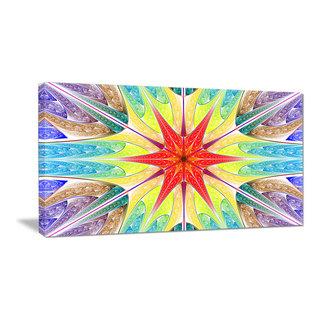 Beautiful Colorful Stained Glass, Abstract Wall Art Canvas, 60"x28"x1.5 ...