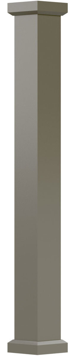 6" x 8' Endura-Aluminum Empire Style Column, Square Shaft, Textured ...