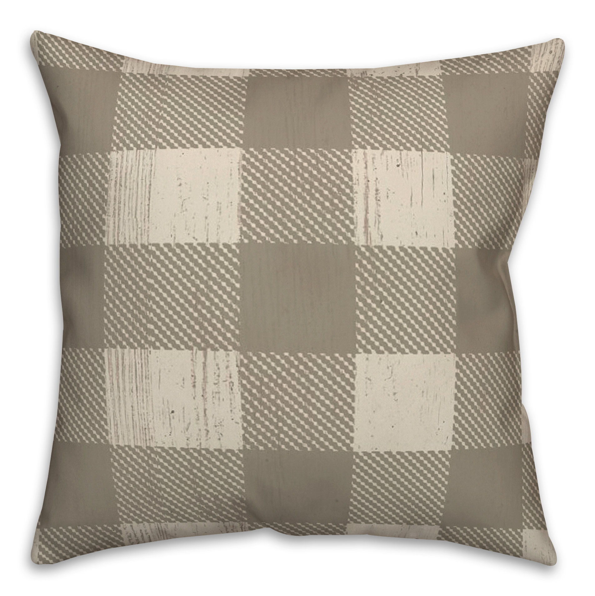 Taupe Buffalo Check 18x18 Spun Poly Pillow, 18x18 - Farmhouse ...
