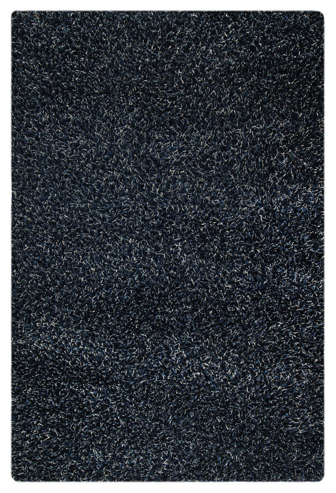 Hand Woven Blue Shag Area Rug, 7'10"x9'10" - Contemporary - Area Rugs ...