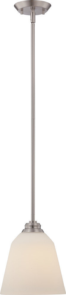 Calvin 1 Light Mini Pendant With Satin White Glass, LED Omni Included ...