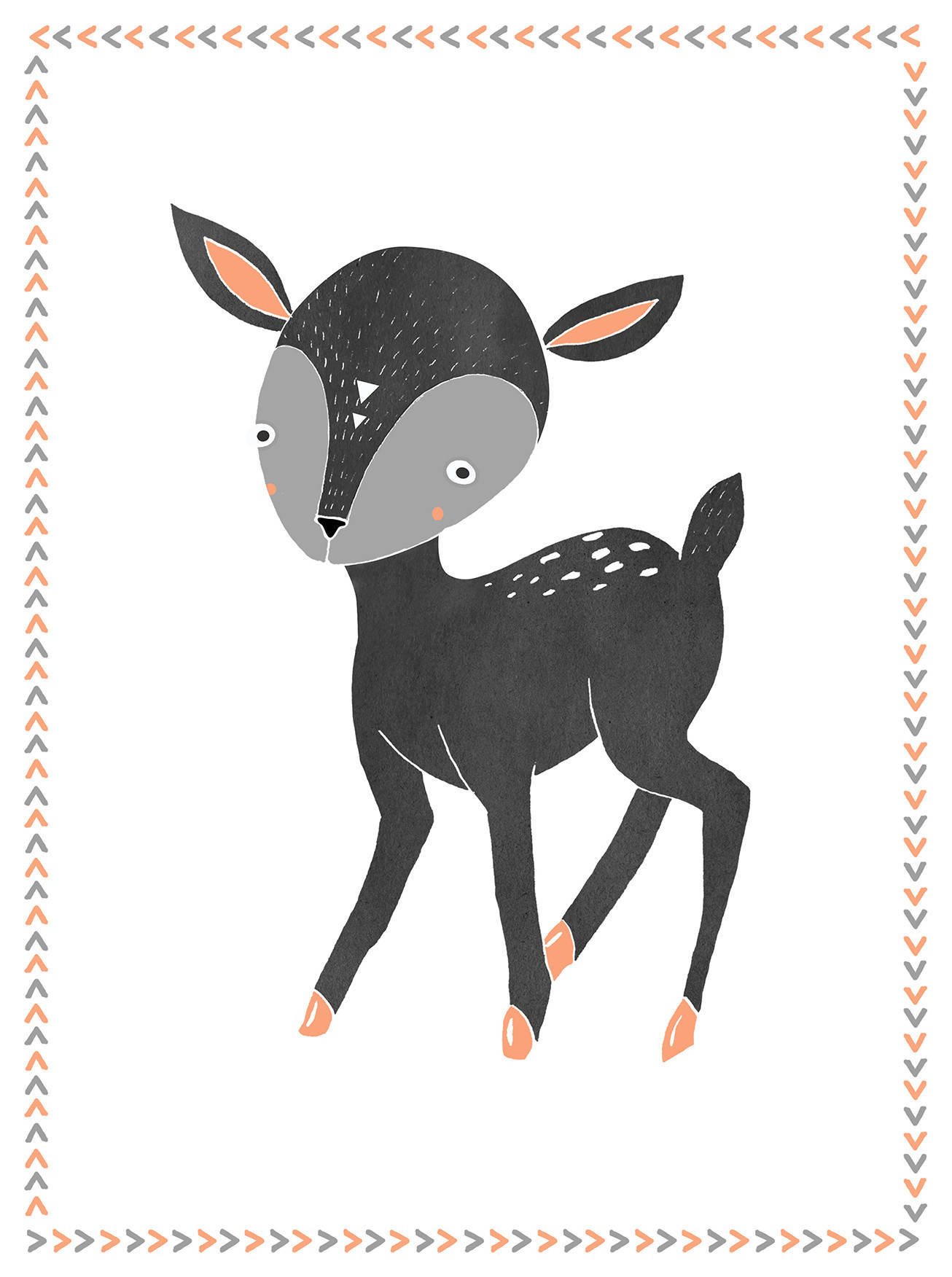 Boho Deer 18x24 Children's Wall Art Poster - Contemporary - Kids Wall ...