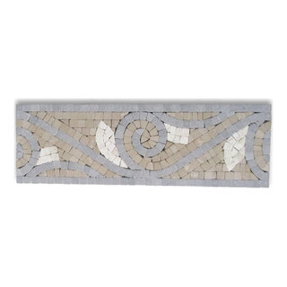 Marble Mosaic Border Bathroom Accent Listello Tile Swirl 4x12 Tumbled ...