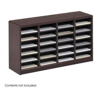Safco E-Z Stor Mahogany Wood Mail Organizer - 24 Compartments ...