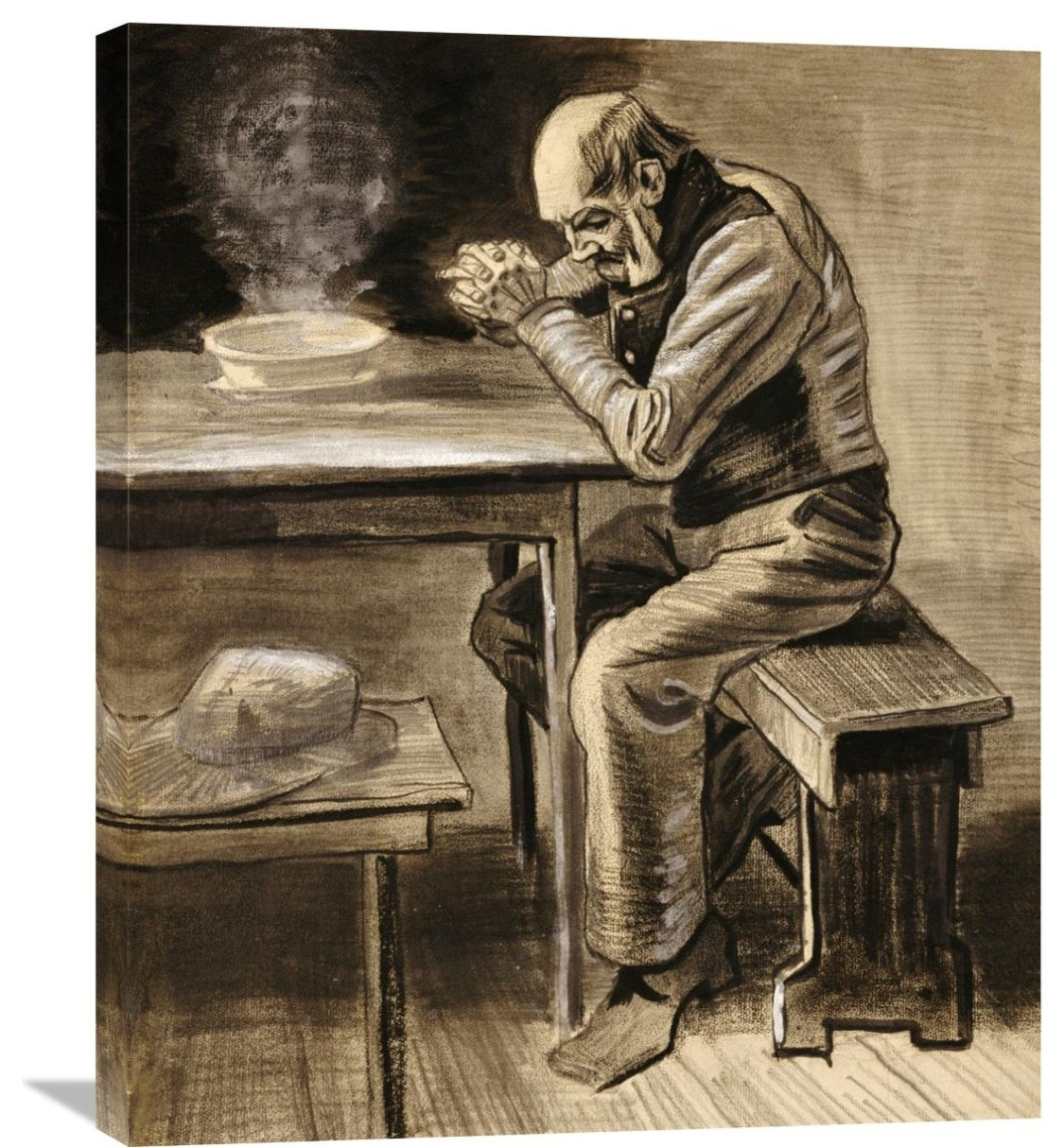 "The Prayer" Stretched Canvas Giclee by Vincent Van Gogh, 18"x22", 25. ...