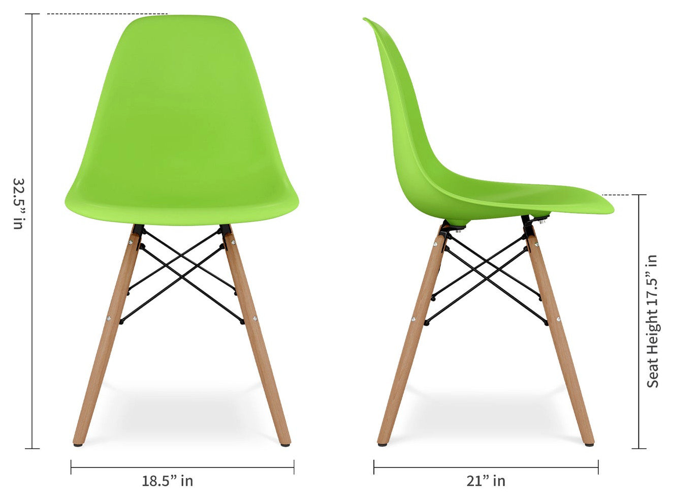 Pyramid Dining Chair, Green, 4-Pack - Modern - Dining Chairs - by First ...