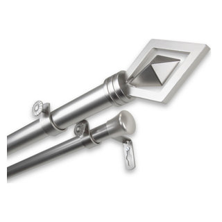 Lance 1" Double Curtain Rod, 120-170" - Transitional - Curtain Rods ...