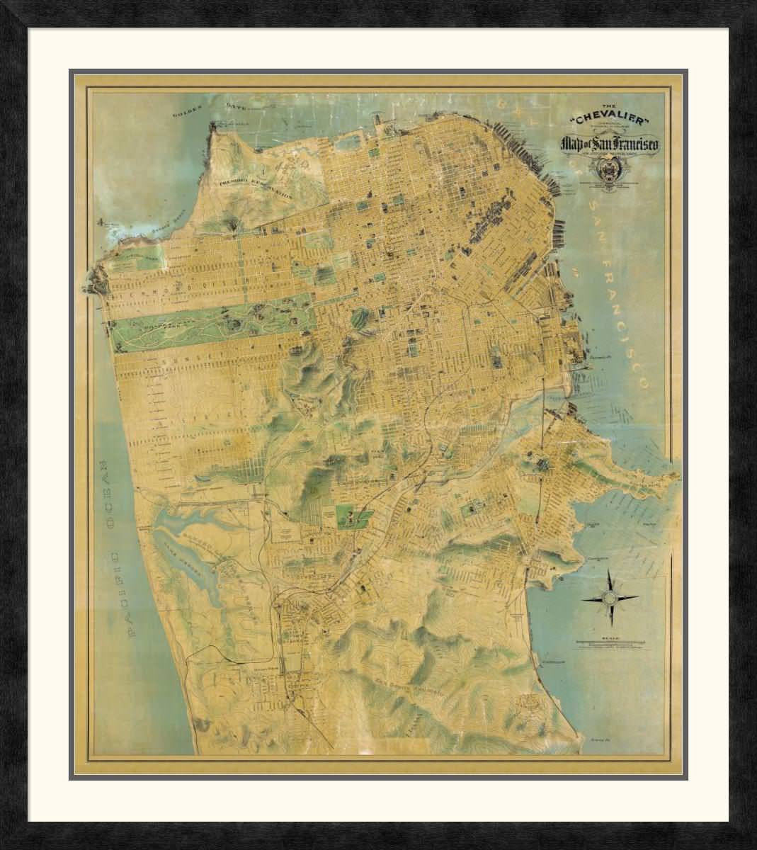 "The "Chevalier" Map of San Francisco" by August Chevalier, 20x22", 32 ...
