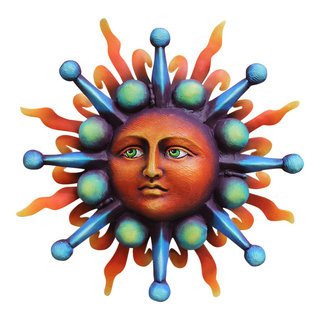 Airbrushed Sun Face Med 11" - Contemporary - Outdoor Wall Art - by ...