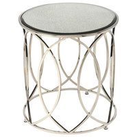 Glamorous Silver Metal Round Table - Contemporary - Side Tables And End ...