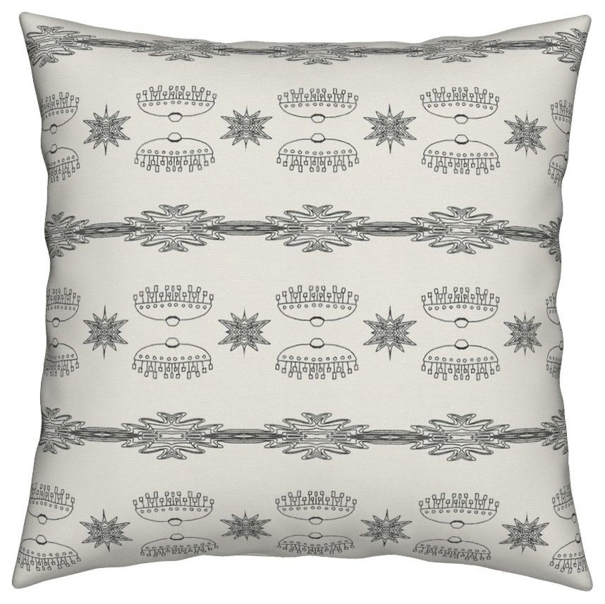 Oz Aliens For Coloring In White Hand Drawn Throw Pillow, Cover + Insert ...