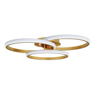 Modern 3-Ring Dimmable LED Semi Flush Mount Ceiling Light - Modern ...
