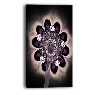 "Bright Yellow Digital Art, Fractal Flower" Large Canvas Print, 20"x40 ...