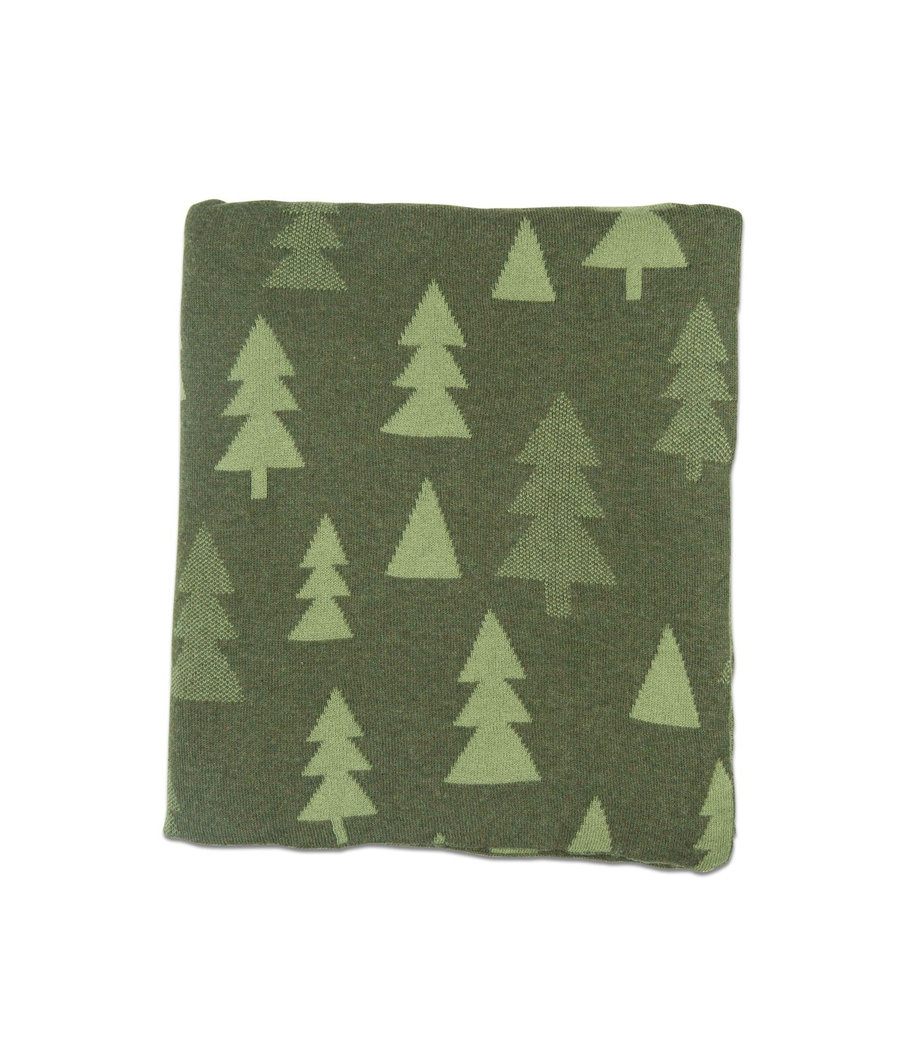 Pine Tree Throw, 50"x60", Green - Rustic - Throws - by Darzzi | Houzz