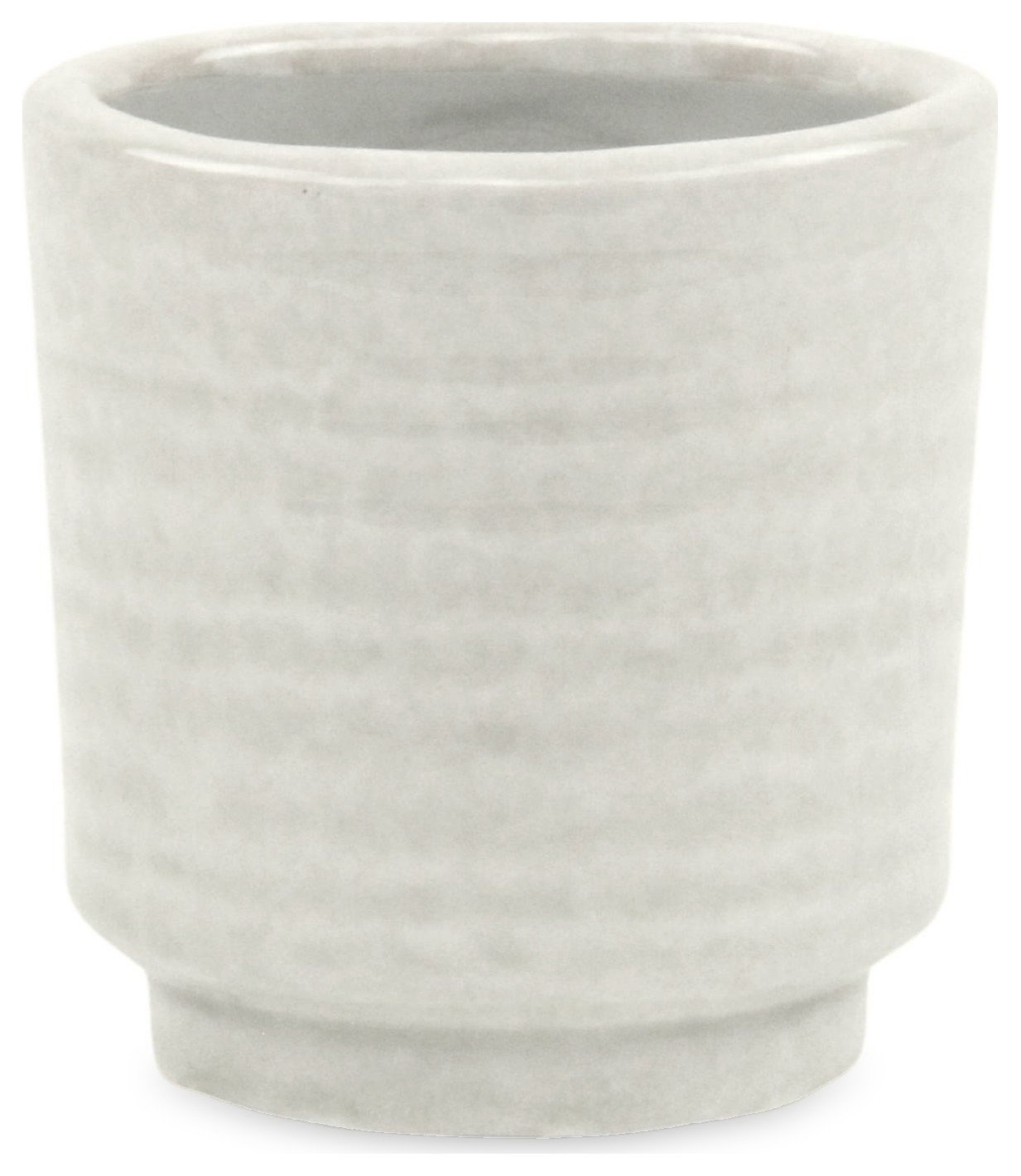Rippled White Ceramic Pot - Small - Transitional - Indoor Pots And ...