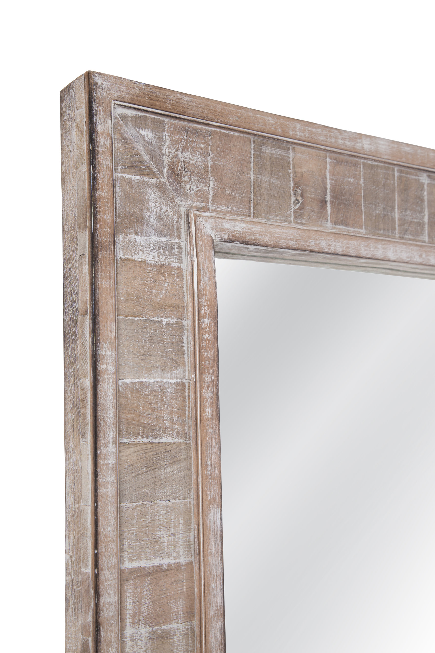 White Washed Rustic Wood Floor Mirror - Farmhouse - Floor Mirrors - by ...