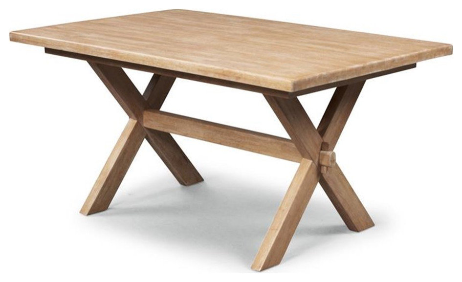Pemberly Row Traditional Wooden Dining Table in Off White Finish ...