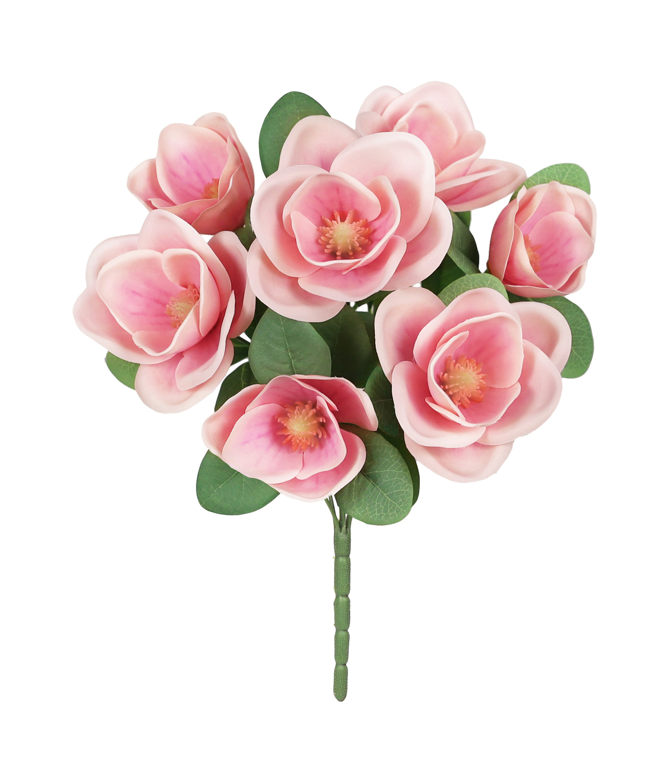 Set of 2 Fuchsia Pink Artificial Magnolia Flower Stem Bush Bouquet 16 ...