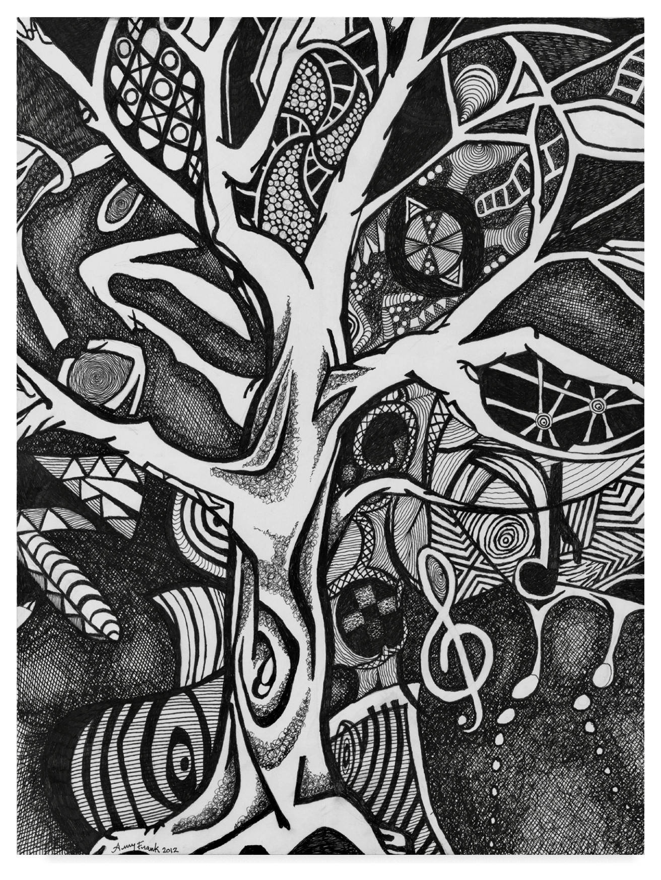 Amy Frank 'The Tree Of Music' Canvas Art, 24"x32" - Contemporary ...