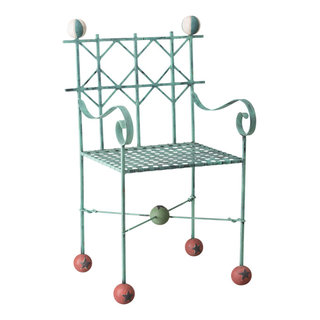 Circus Chair, Metal With Wood Balls, 23"x20"x38" - Farmhouse ...