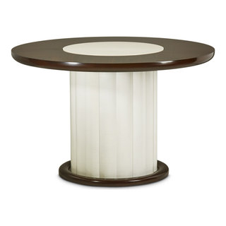 Paris Chic Round Dining Table - Porcelain/Espresso - Transitional ...