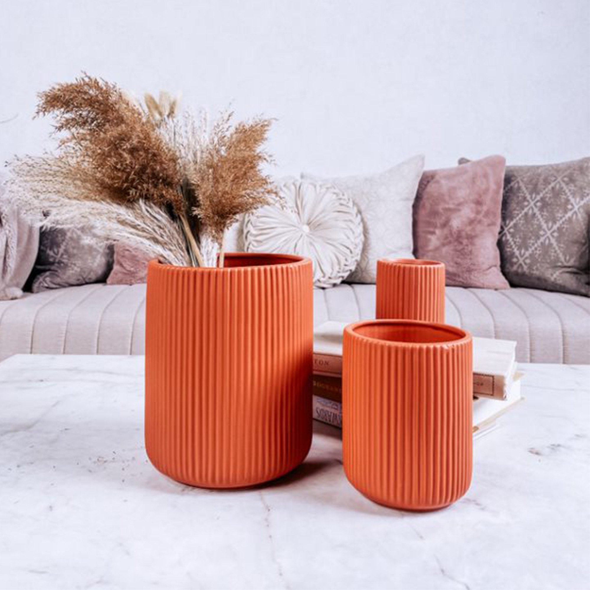 Truu Design Red Ceramic Planter Vase - Contemporary - Indoor Pots And ...