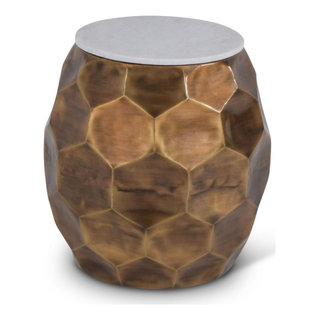Stomp Round End Table Brass - Contemporary - Side Tables And End Tables ...