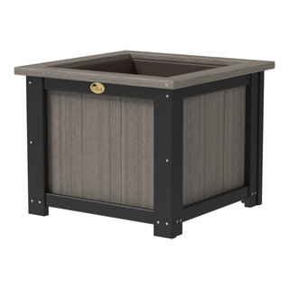 Poly Square Planter, 24 Inch - Transitional - Outdoor Pots And Planters ...