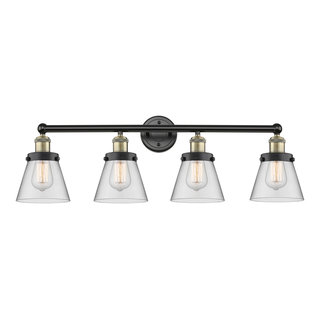 Cone 4-Light 34" Bath Vanity Light - Industrial - Bathroom Vanity ...