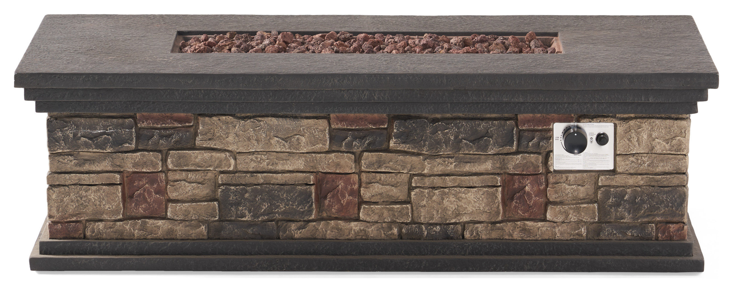 Troy Outdoor 50,000 BTU Lightweight Concrete Fire Pit, No Tank Holder ...