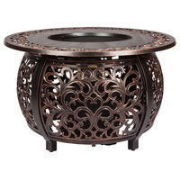Toulon Cast Aluminum Oval LPG Fire Pit - Mediterranean - Fire Pits - by ...