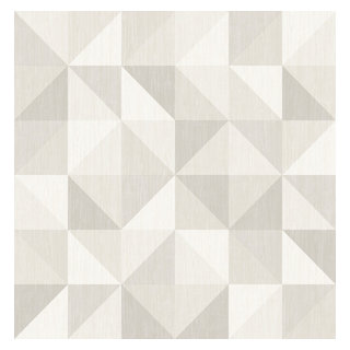 Puzzle Light Gray Geometric Wallpaper, Sample - Contemporary ...