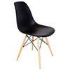 Set of 4 DSW Black Mid Century Modern Plastic Dining Shell Chair ...