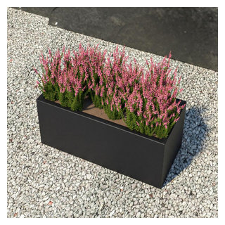 Bloom Series Poly Stone Planter 9 , 19.7 Long In Black, 42"x42"x33 ...