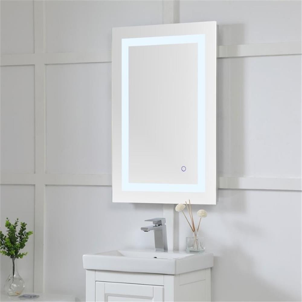 Elegant Decor Helios 30" x 27" Hardwired LED Bathroom Mirror with Touch ...