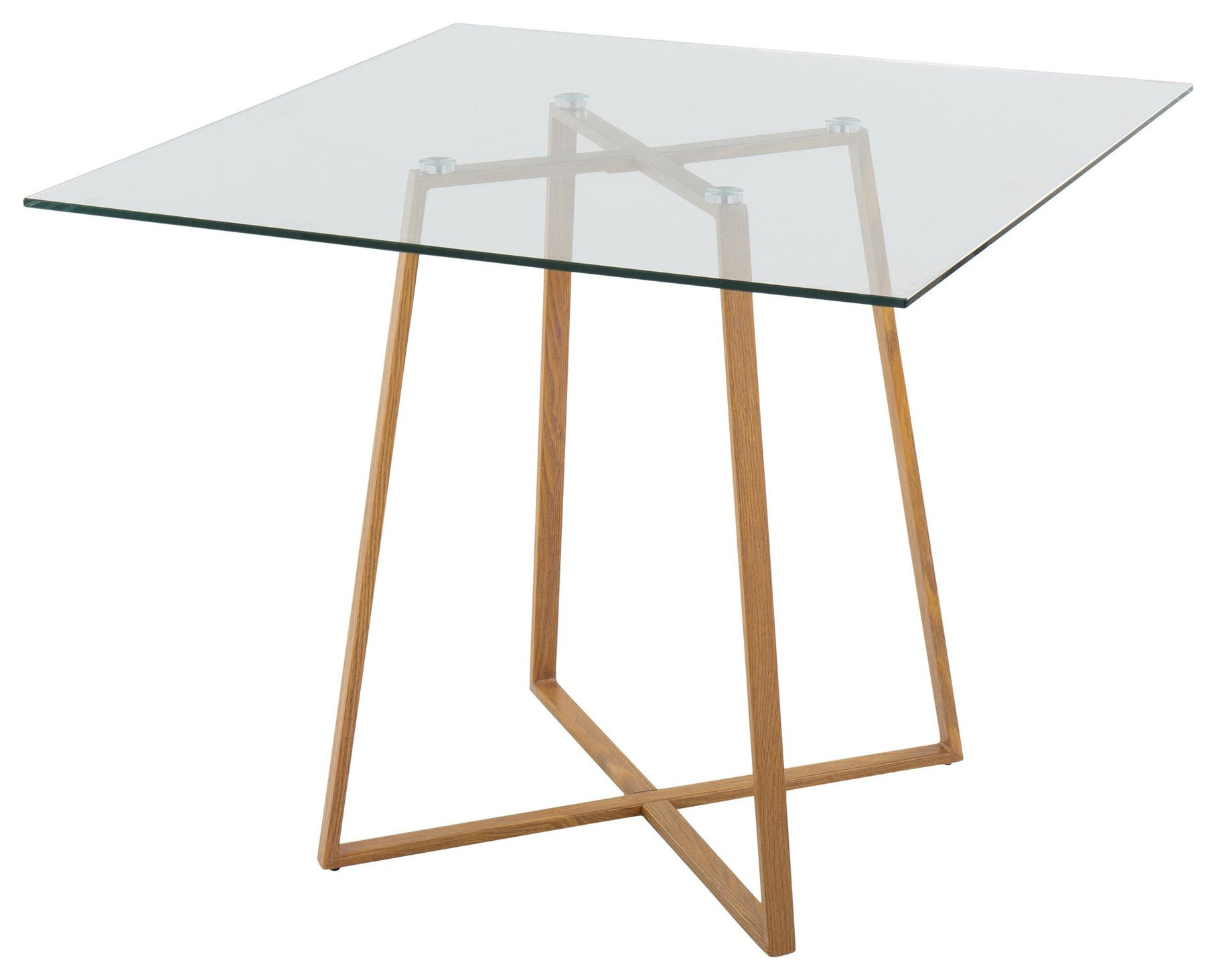 Cosmo Square Dining Table, Natural Metal, Clear Glass - Contemporary ...