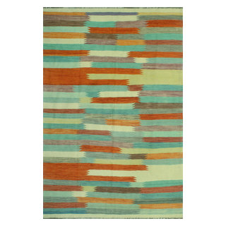 Winchester Flatweave Adron Rust/Ivory Rug, 6'4 x 9'8, 6'4 x 9'8 ...