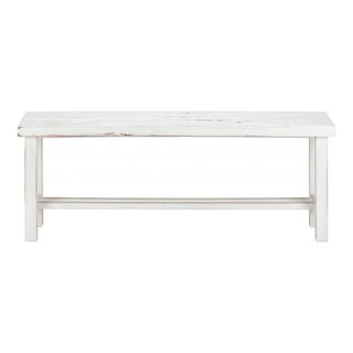 48" Rustic White Distressed Bench - Farmhouse - Accent And Storage Benches - by UStradeENT LLC ...