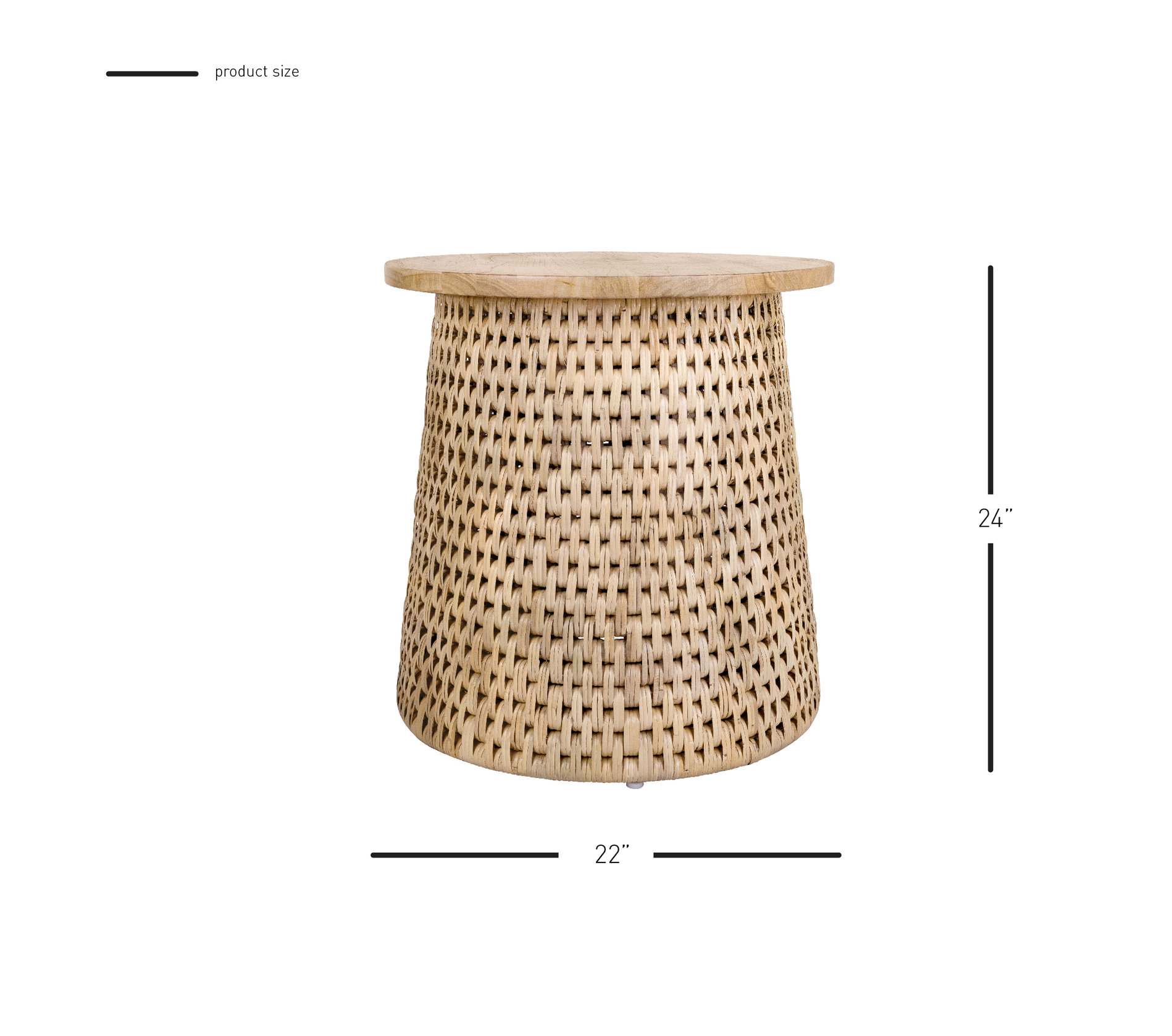 Kamari Rattan Coffee Table/ End Table With Wood Top, End Table ...