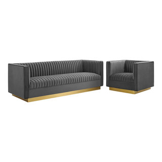 Pendleton Vertical Channel Sofa and Armchair Set - Contemporary ...