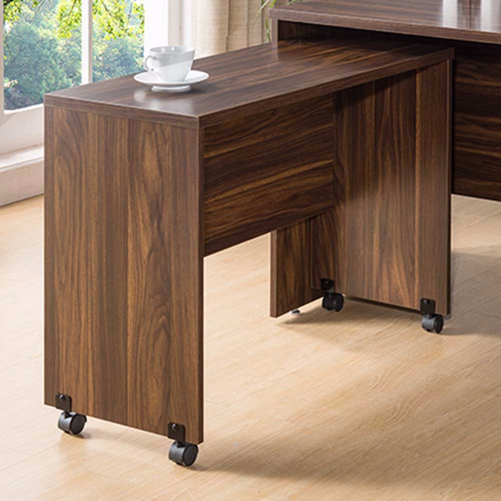 Modern Style Return Table With Wheels, Brown - Transitional - Desks And ...