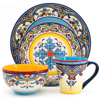 Zanzibar 16 Piece Stoneware Dinnerware Set - Mediterranean - Dinnerware ...