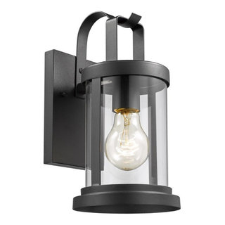 CHLOE Kash Transitional 1 Light Textured Black Outdoor Wall Sconce 11 ...