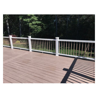 Azek Back Deck custom decking color (Chestnut) Radiance white rails ...