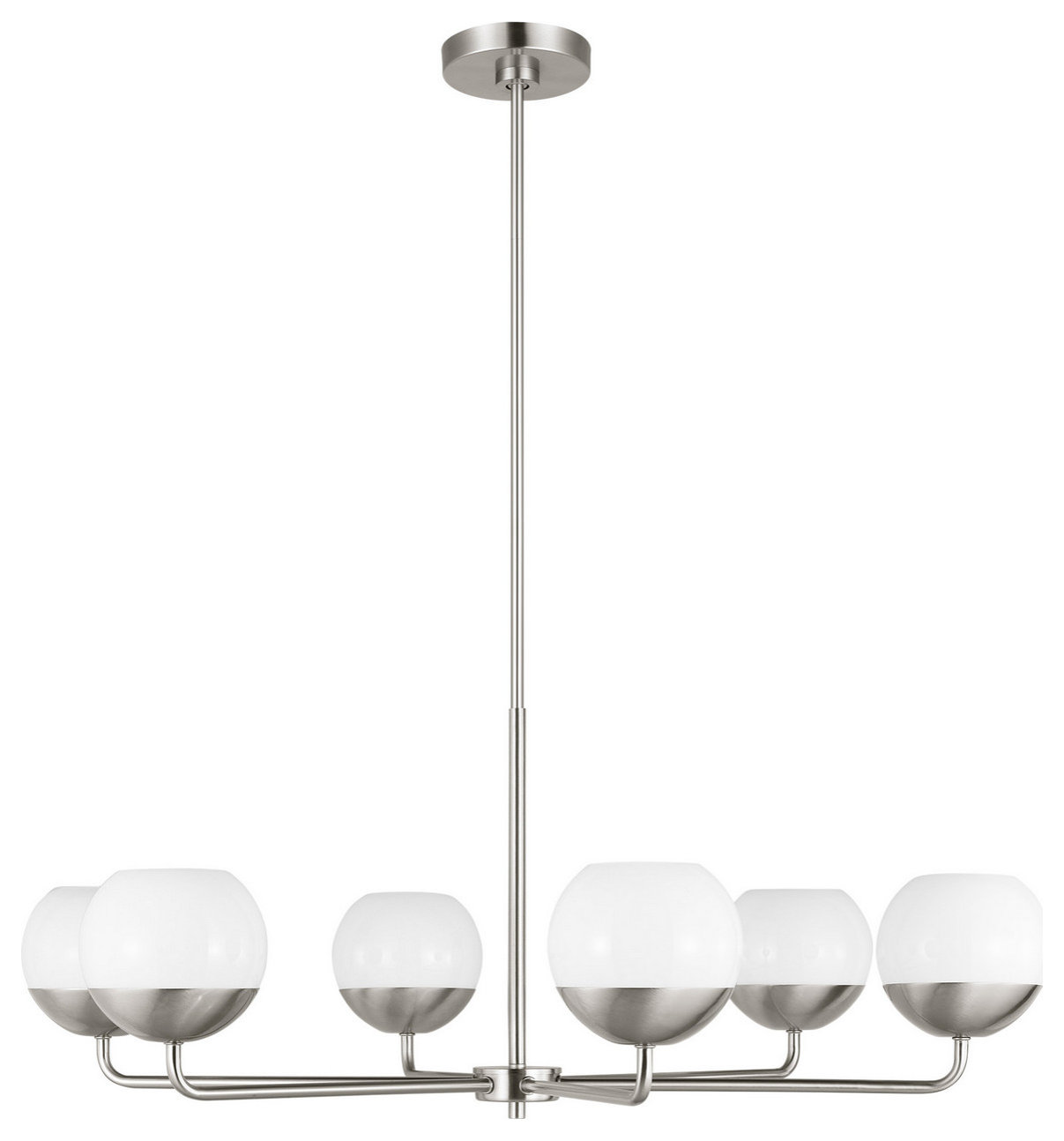 Alvin 6-Light Chandelier, Brushed Nickel - Midcentury - Chandeliers ...
