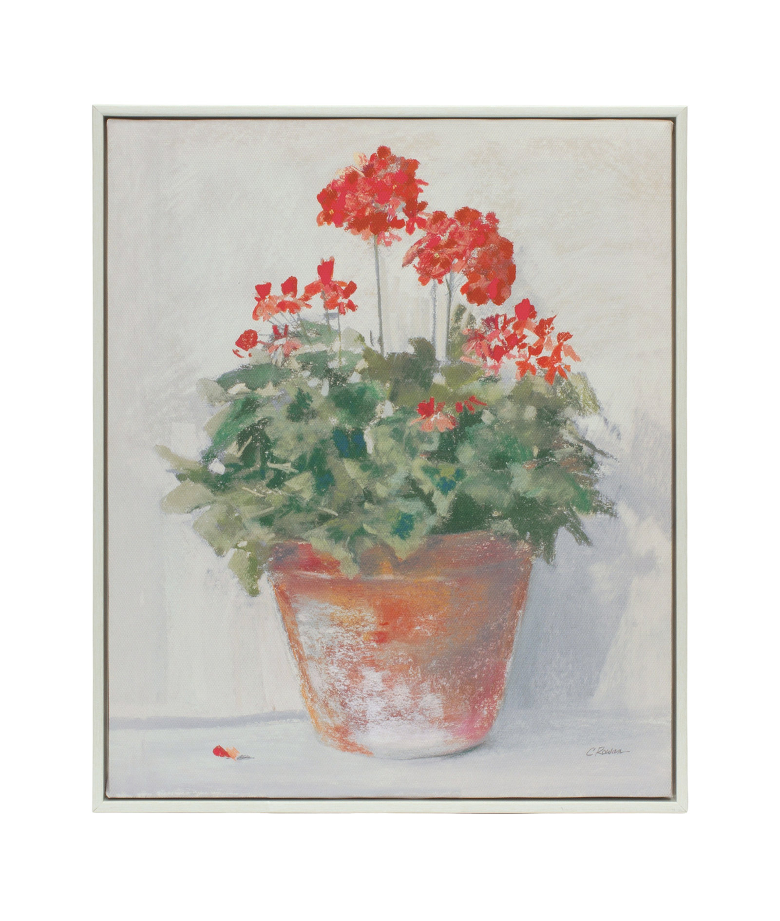 Framed Potted Geranium Print, 2-Piece Set - Farmhouse - Prints And ...