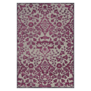 Weave & Wander Sagio Rug, Pewter/Raspberry, 7'6"x10'6" - Transitional ...