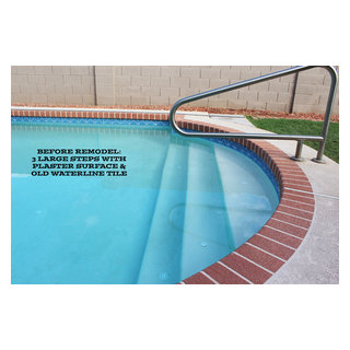 Small Grecian Pool with Irish Mist Pebble Sheen - Mediterranean - Pool ...